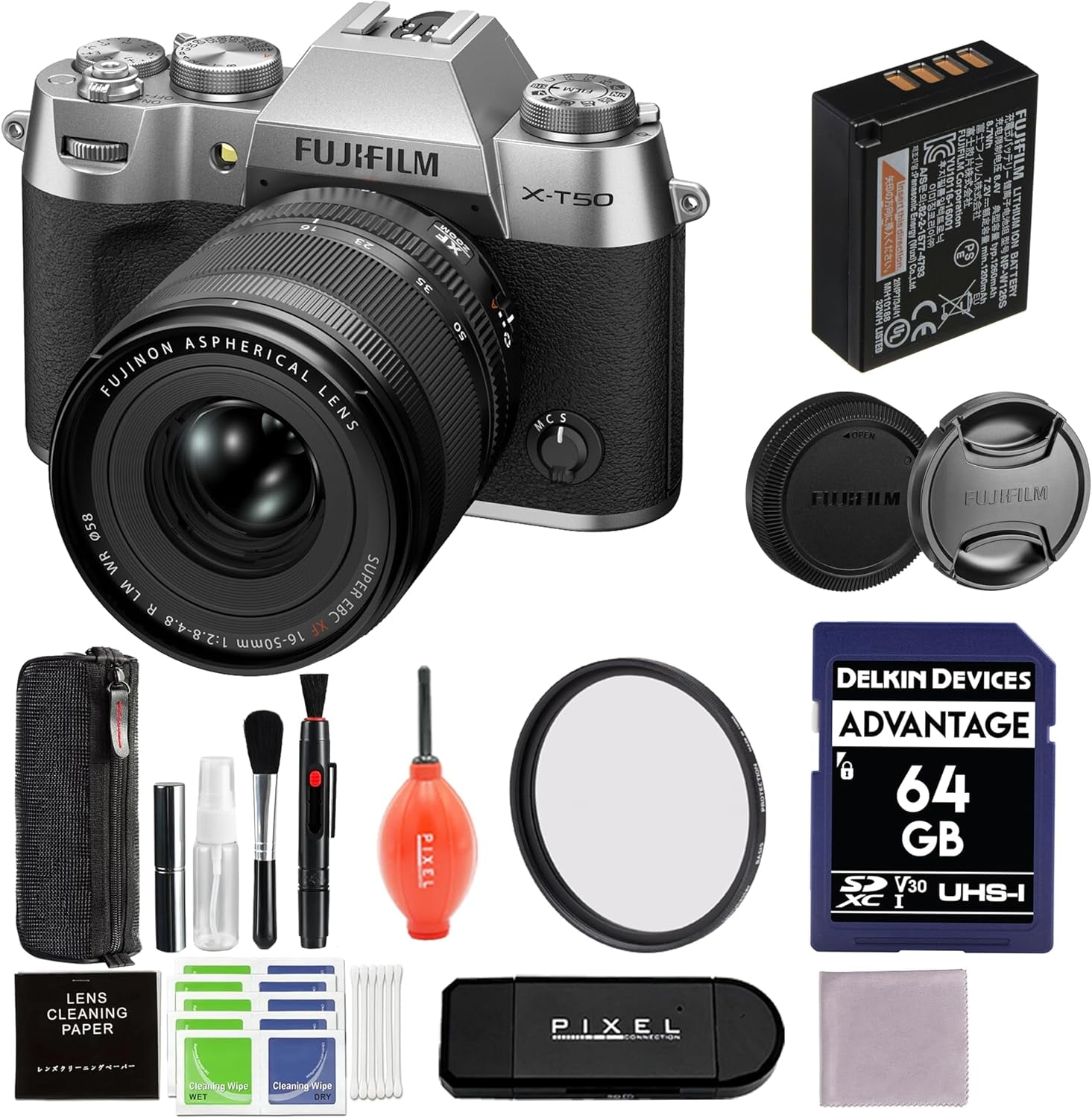 Fujifilm X-T50 Mirrorless Camera with XF 16-50mm Lens (Silver) Bundle ...