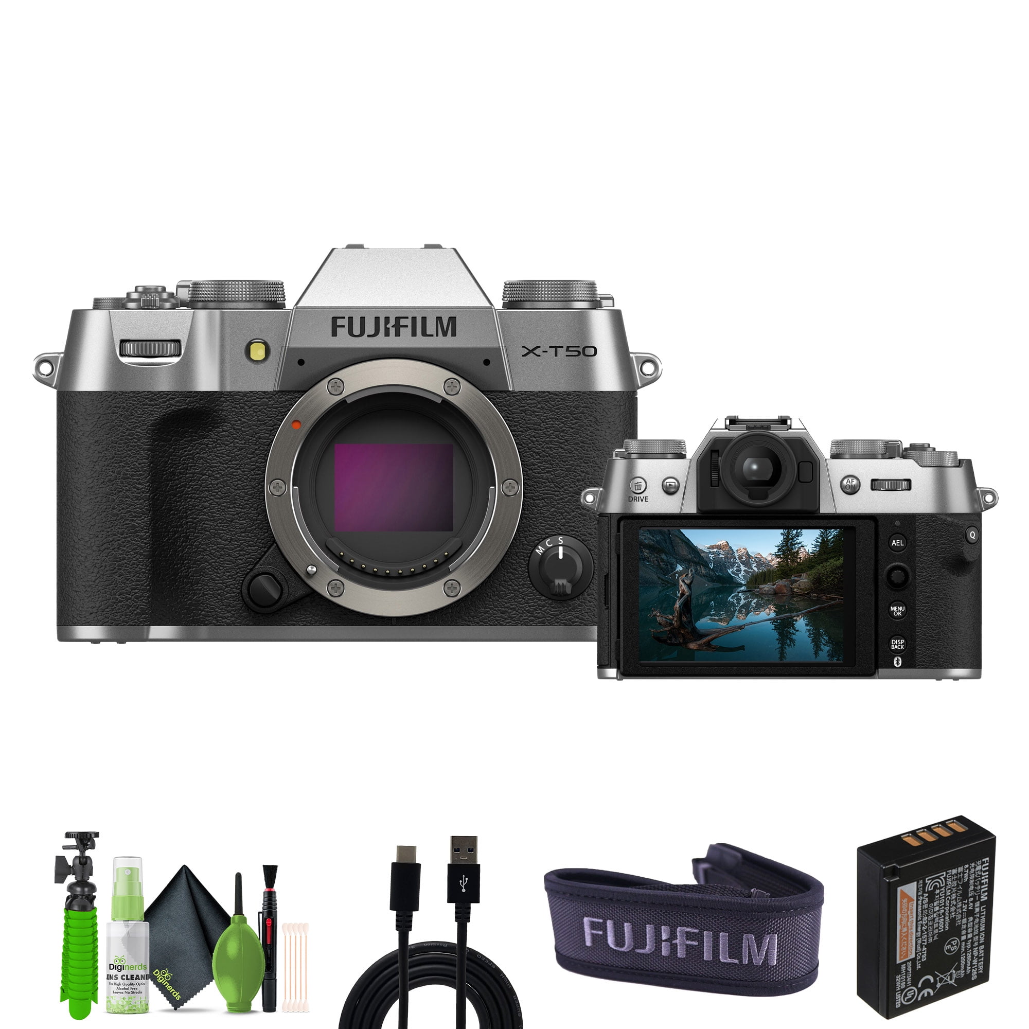 Fujifilm X-T50 Mirrorless Digital Camera Body Bundle With Accessories - Silver - Walmart.com