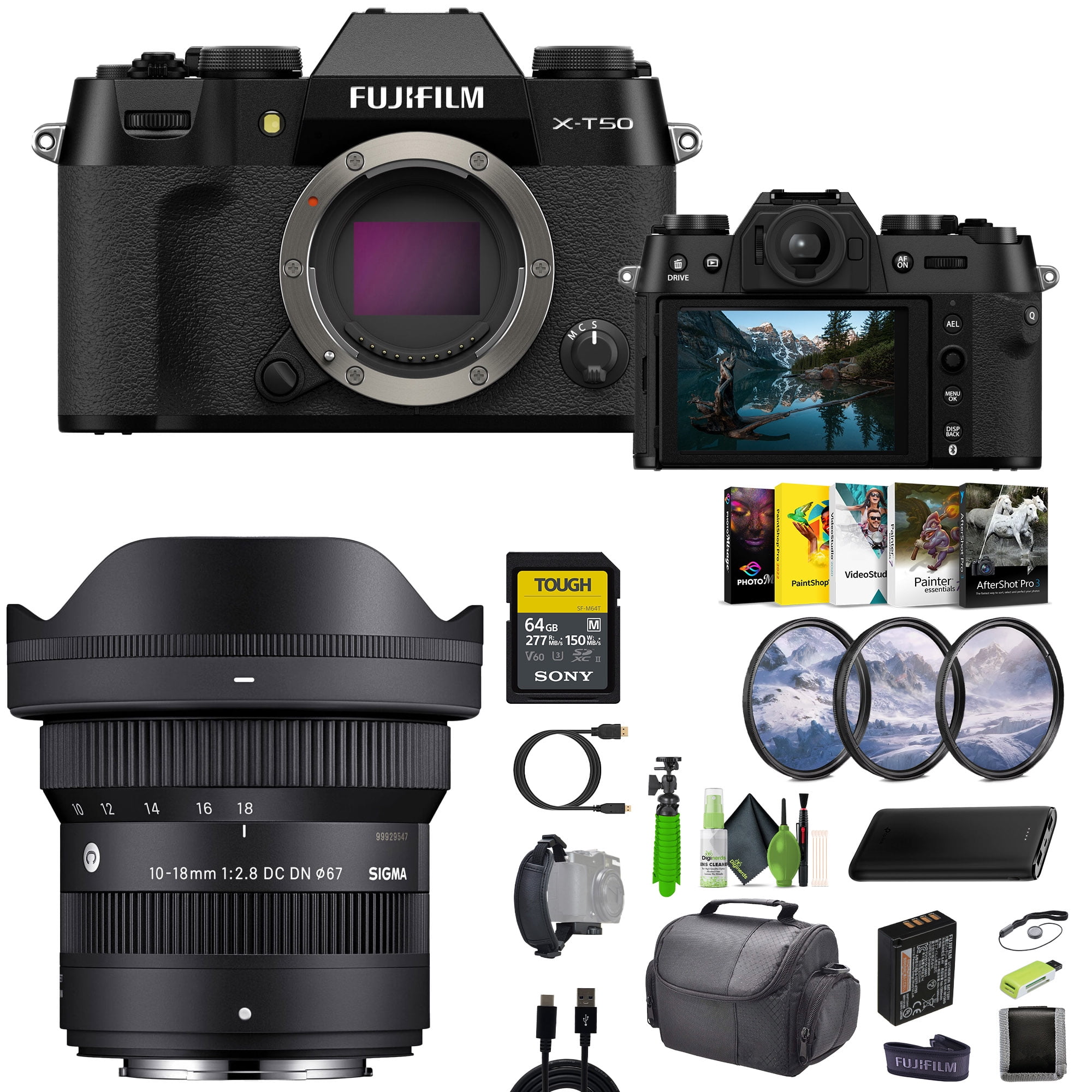 Fujifilm X-T50 Mirrorless Digital Camera Body Bundle with Sigma 10-18mm ...