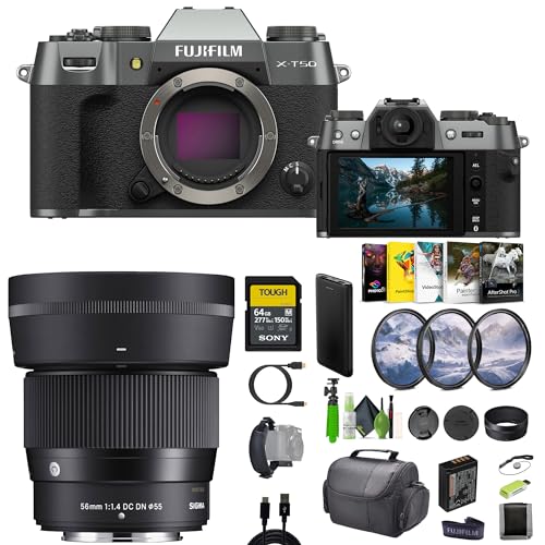 Fujifilm X-T50 Camera + Sigma 56mm Contemporary Lens + Accessories ...
