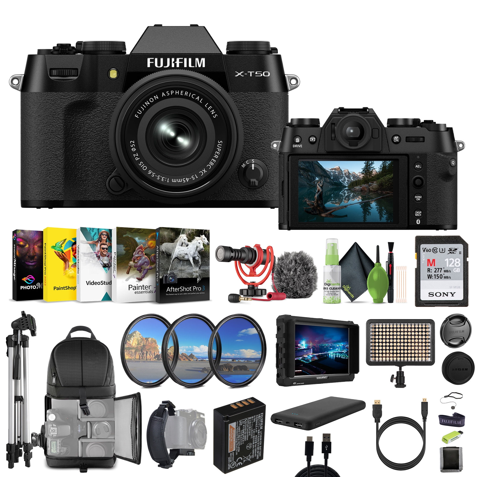 Fujifilm X-T50 Mirrorless Digital Camera XC15-45mmF3.5-5.6 OIS PZ Lens ...