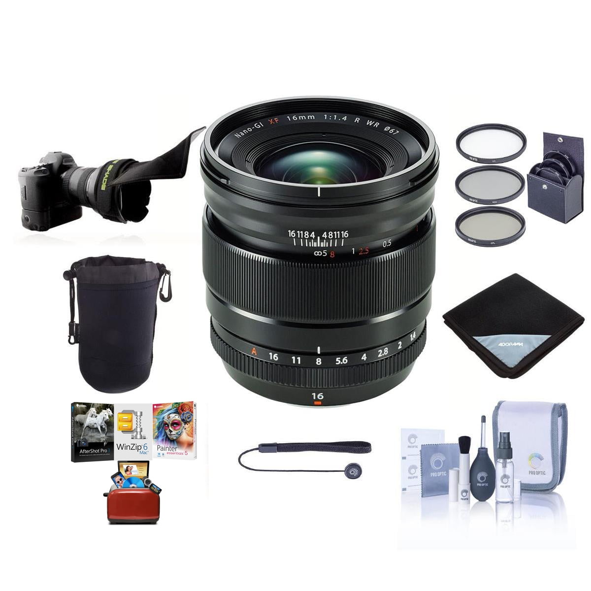 Fujifilm XF 16-55mm f/2.8 R LM WR Lens, Bundle with ProOptic 77mm ...