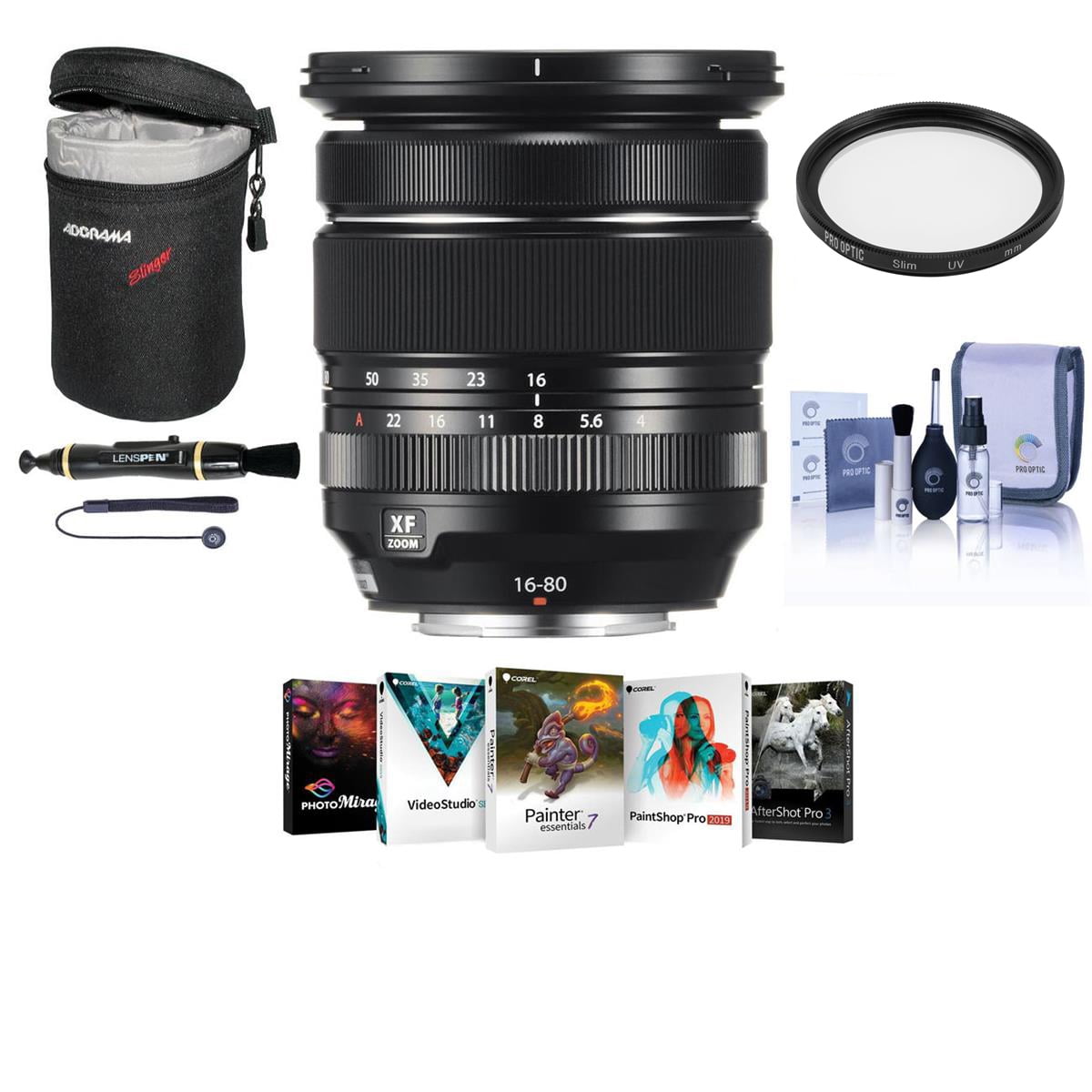 Fujifilm XF 16-80mm f/4.0 R OIS WR Lens, Bundle with ProOptic 72mm UV ...