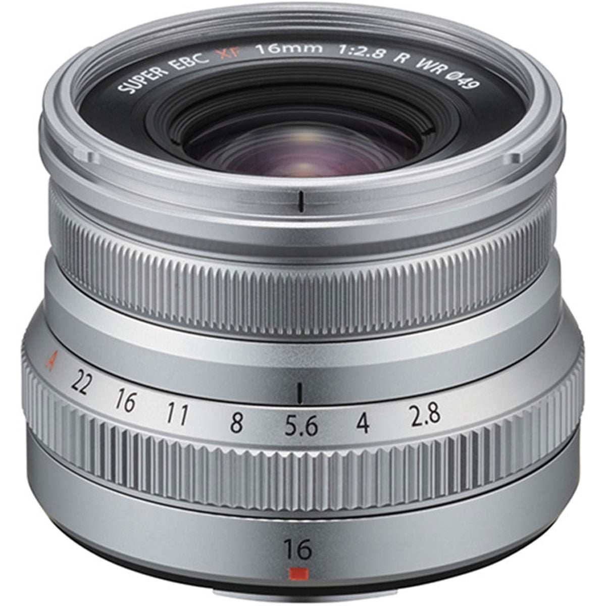 Fujifilm XF 16mm f/2.8 R WR Lens, Silver, Bundle with 49mm Digital ...