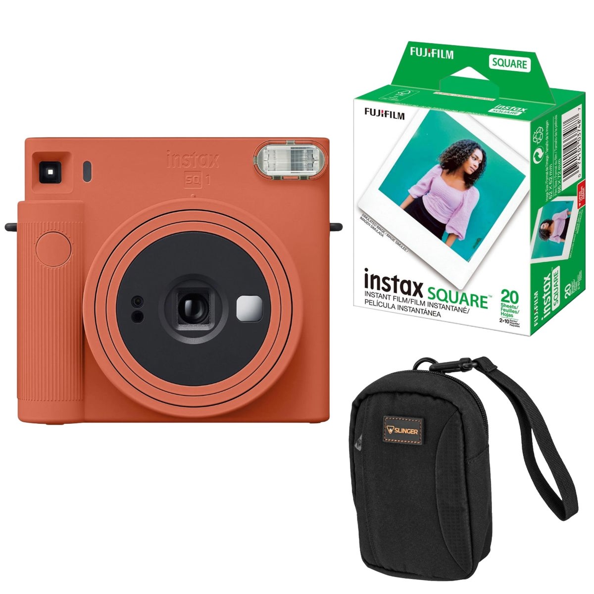 Fujifilm instax SQUARE SQ1 Instant Film Camera, Terracotta Orange ...
