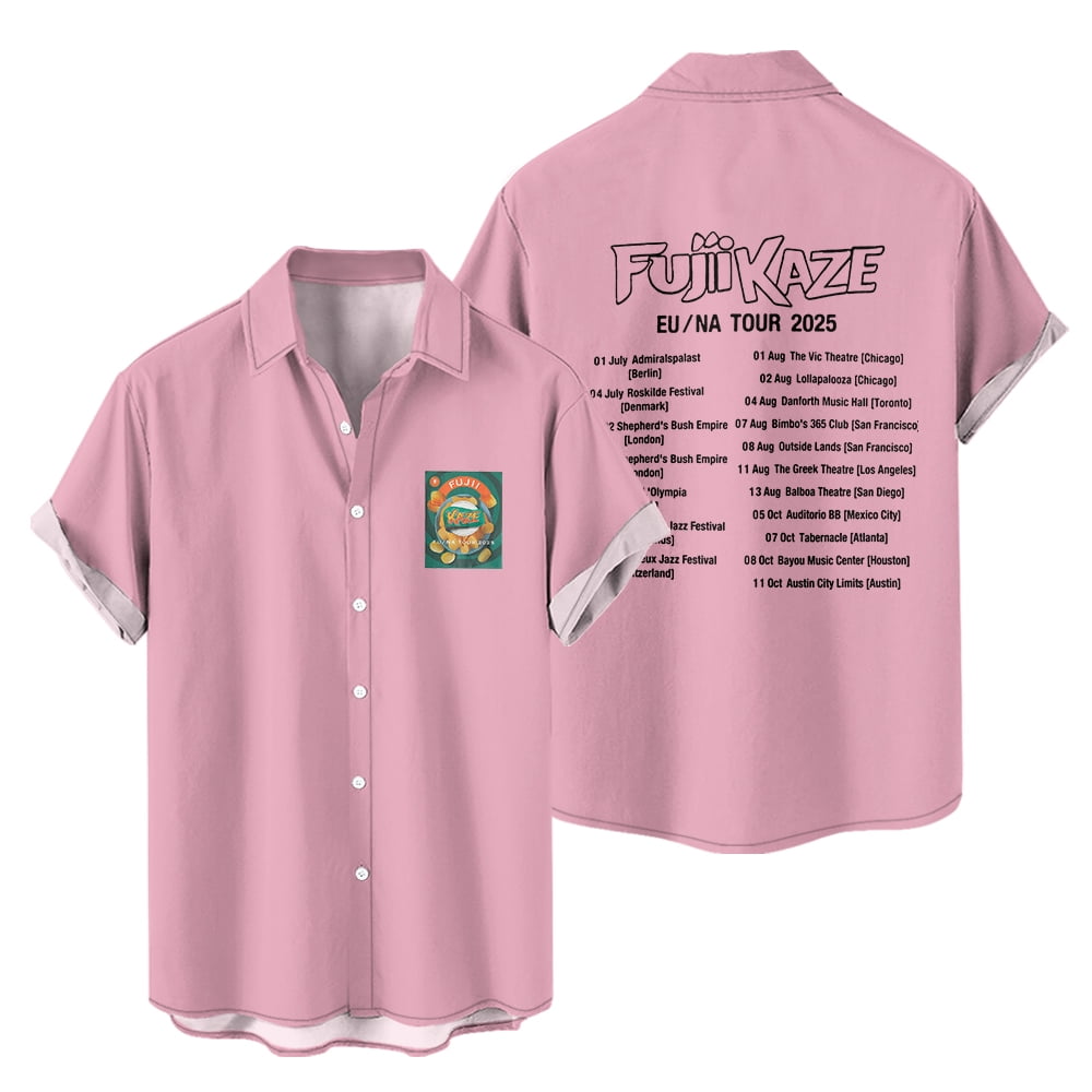 Fujii Kaze Europe and North America Tour Merch Unisex Button Down Shirts Short Sleeve T-shirts ...