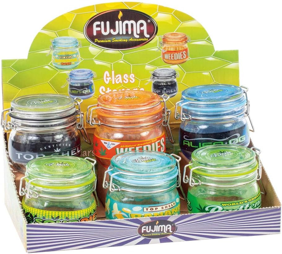 Fujima Dank Tank Glass Storage Jars | 2.75" | Asst | 6pc Display ...