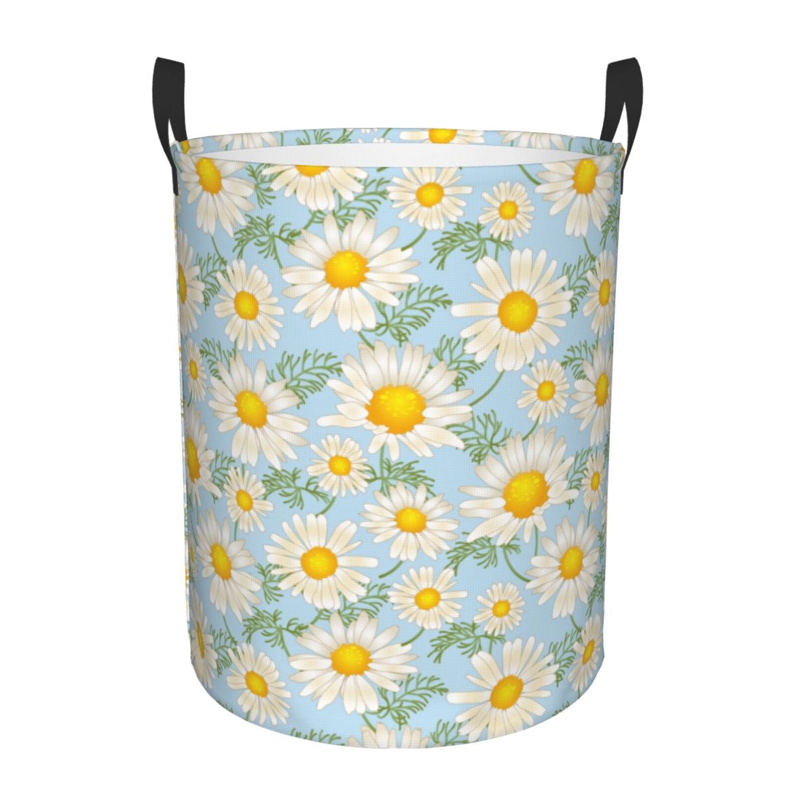 Fujiman Daisies Flowers Round Laundry Basket, Laundry Hamper with ...
