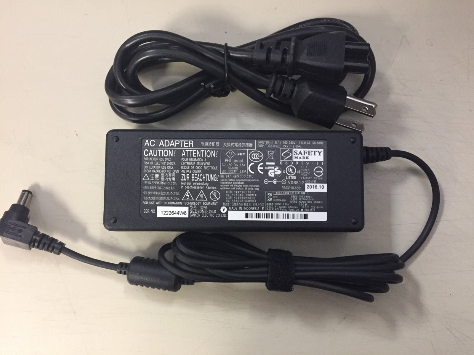Fujitsu Power Adapter, Power Supply and Cord Cable for fi-7160, fi-7180 ...