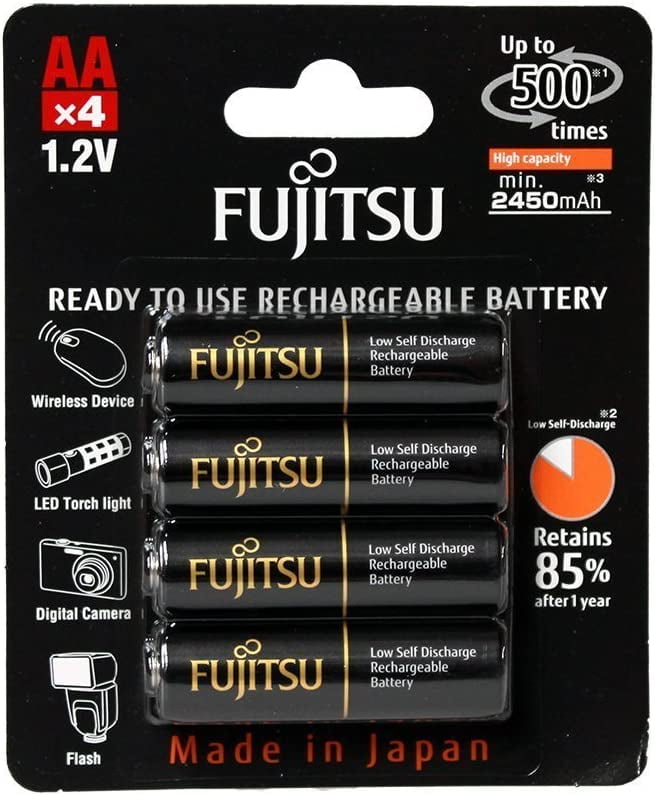 Fujitsu Ready-to-use AA Rechargeable Battery NiMH 1.2V Min. 2450mAh x ...
