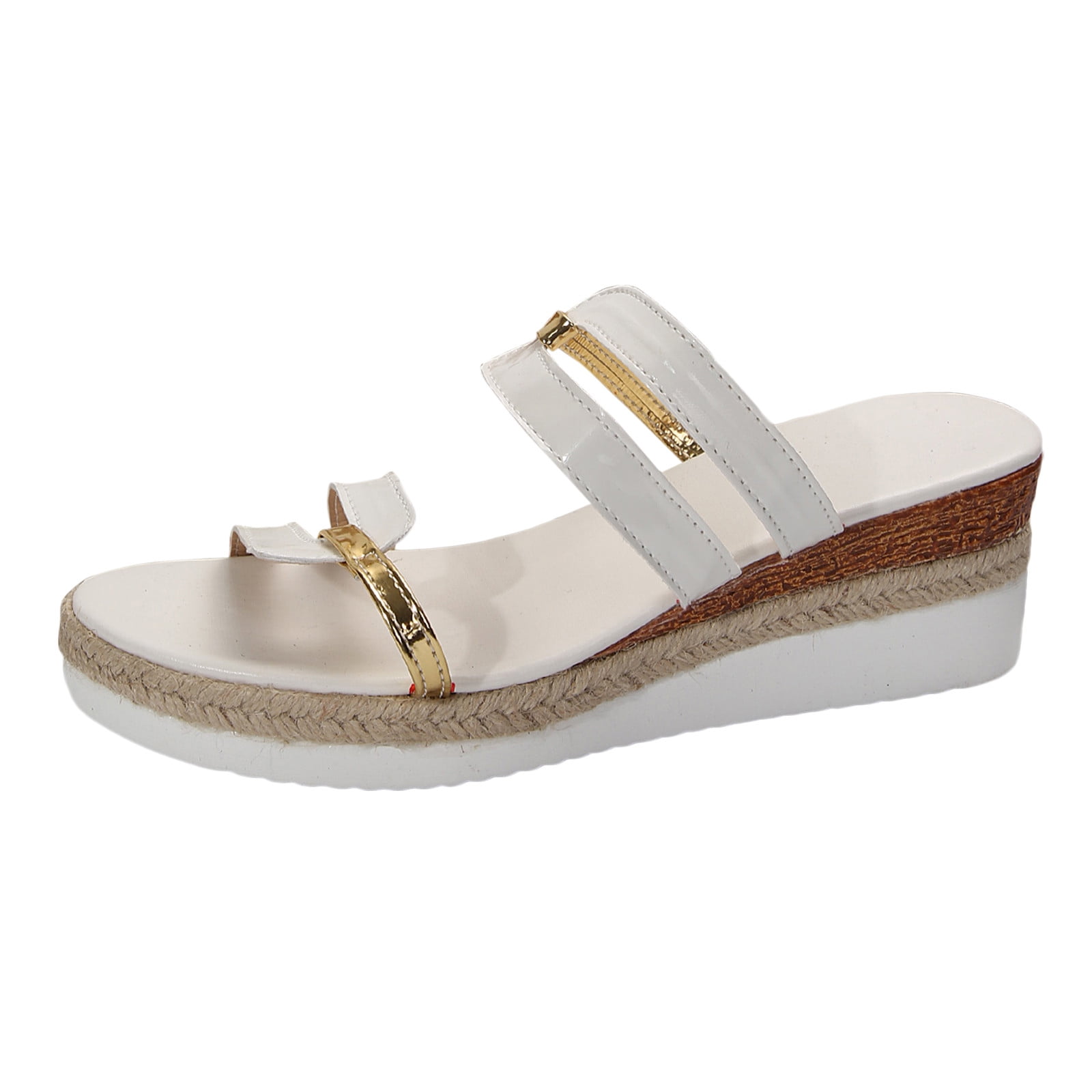 Fukaraa Color Block Summer Sandals Ladies - Soft Leather Woven Straw ...
