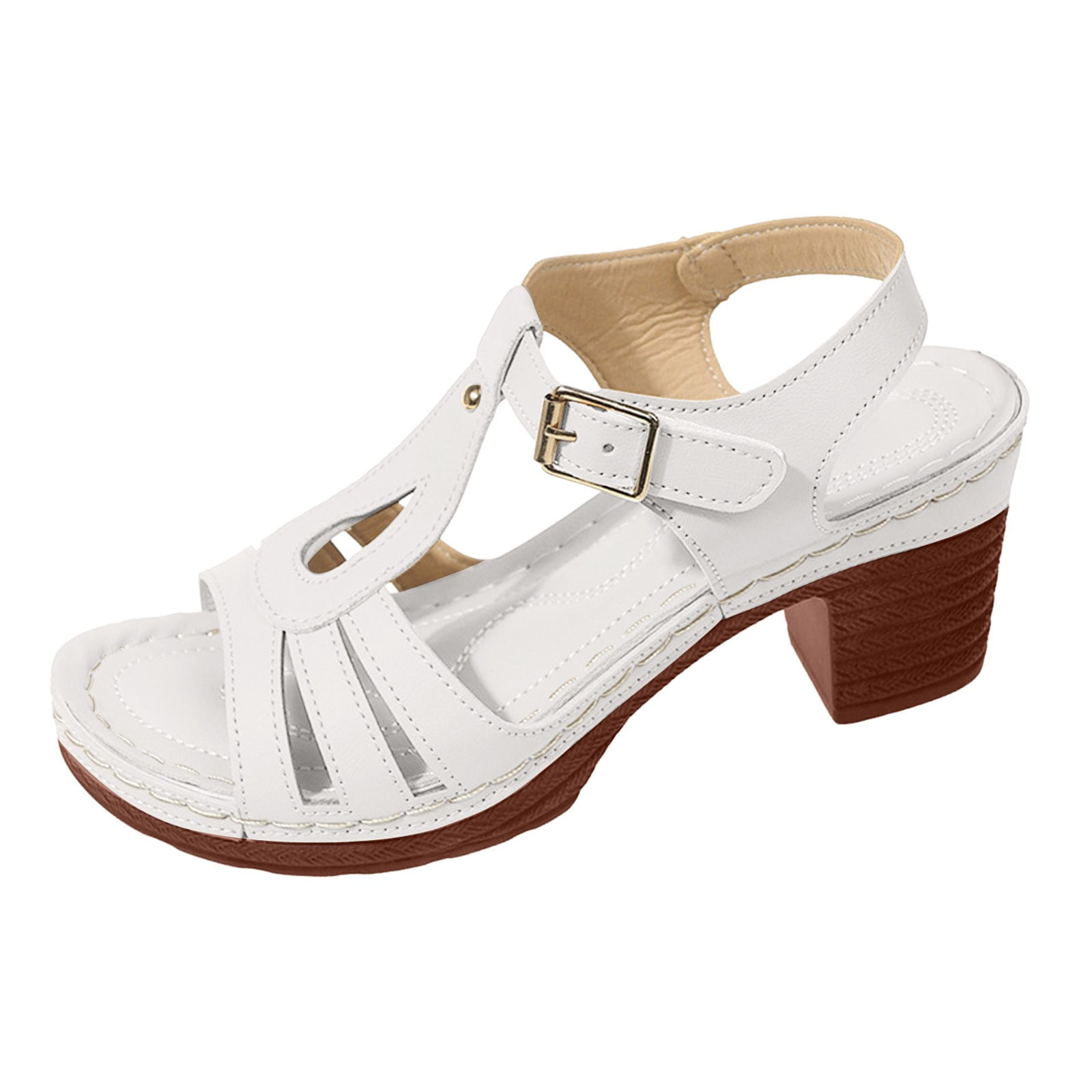 Fukaraa Comfortable Flats Sandals Women Dressy Open Toe Summer Ankle ...