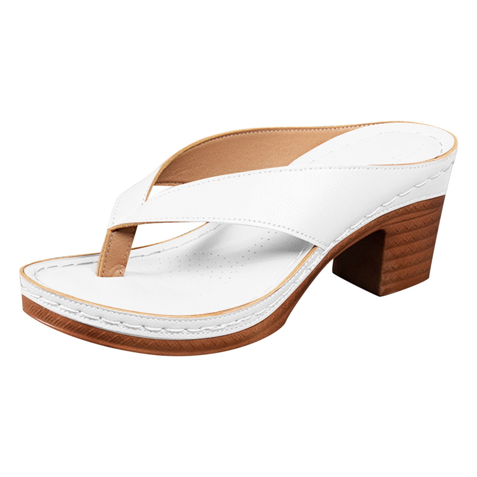 Fukaraa Dress Orthopedic Flip Flops Women Wide Memory Foam White Summer ...