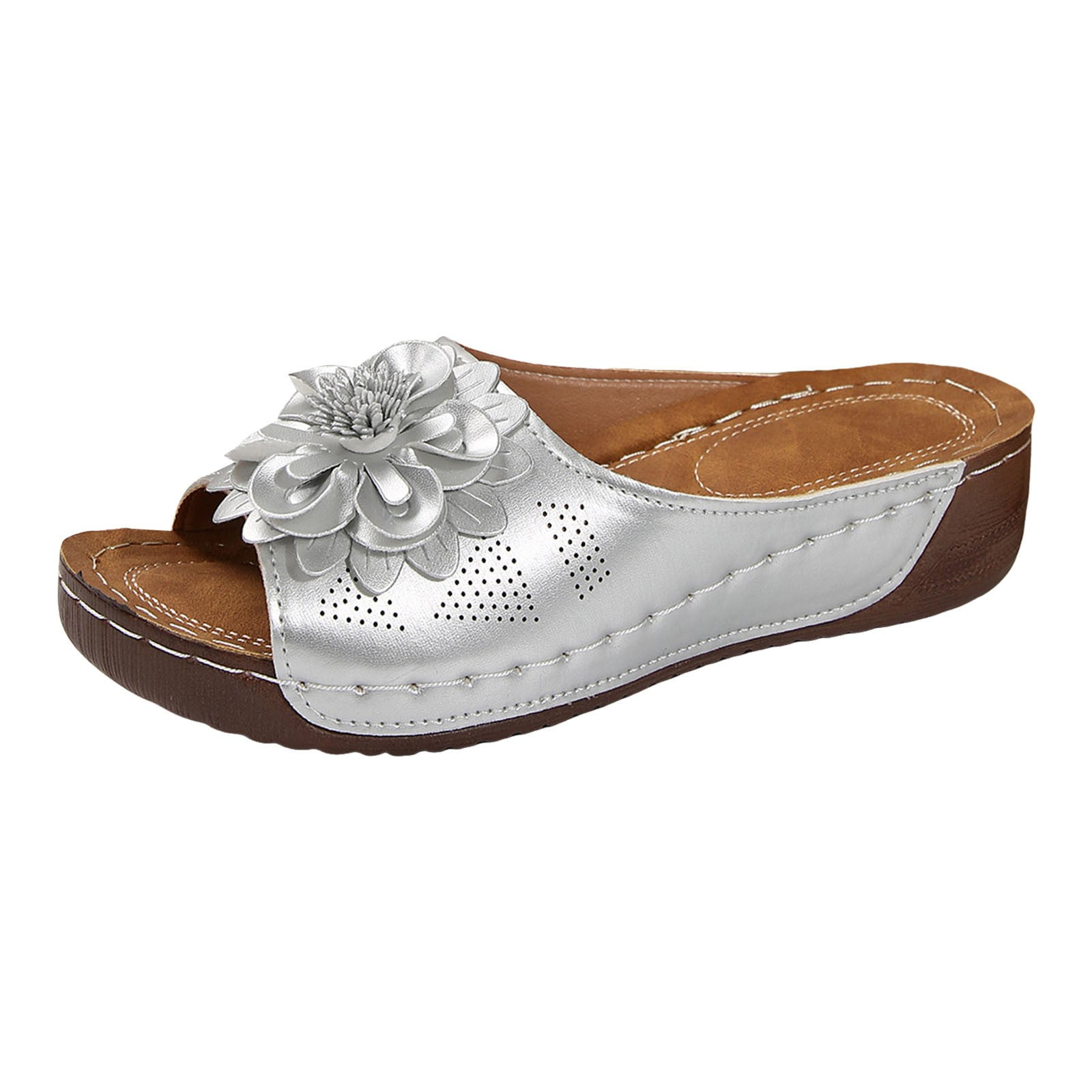 Fukaraa 2025 Flower Sandals Women Platform Wedge Heel Comfortable Beach ...