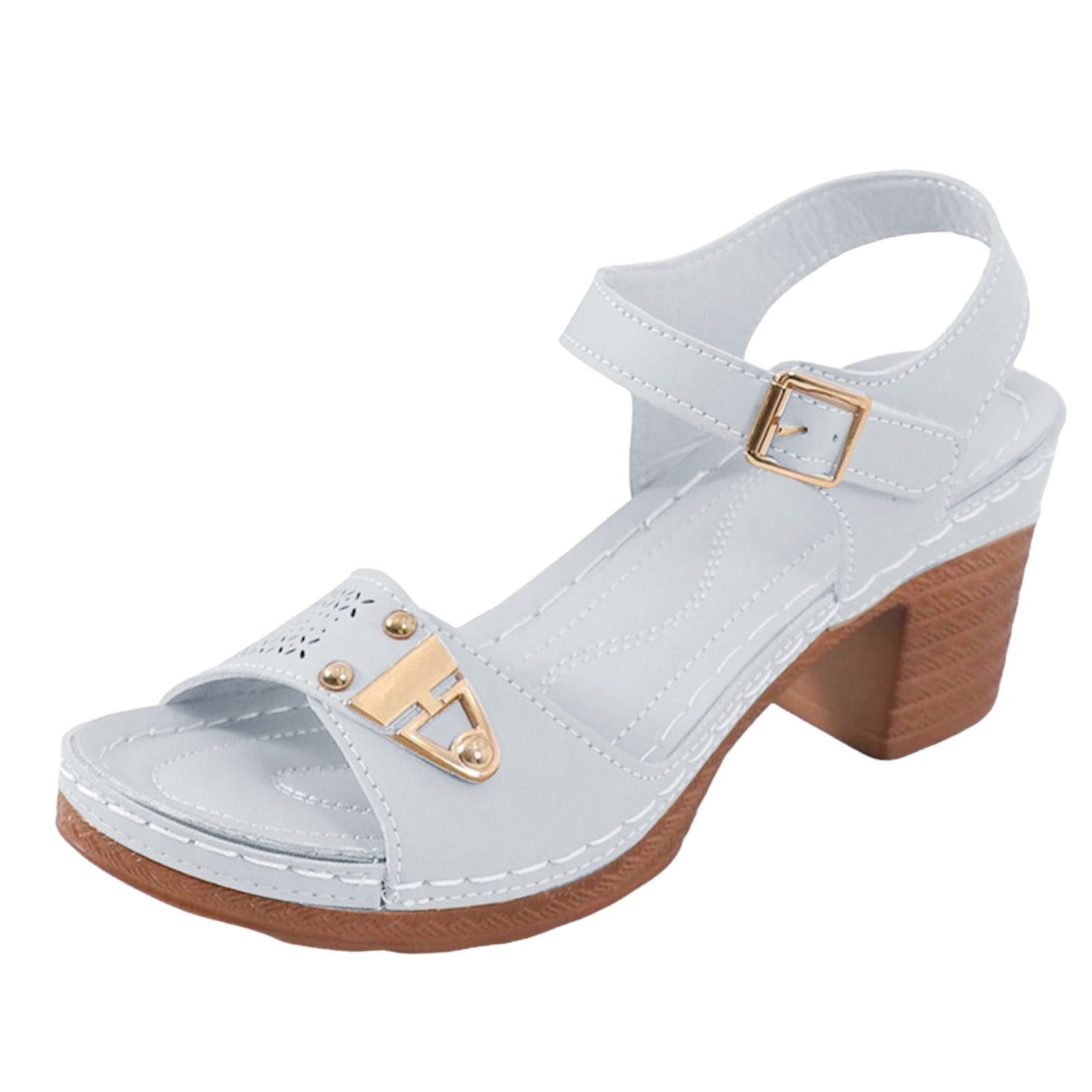 Fukaraa 2025 Office Sandals Women Platform Wedge Hollow Breathable Work ...