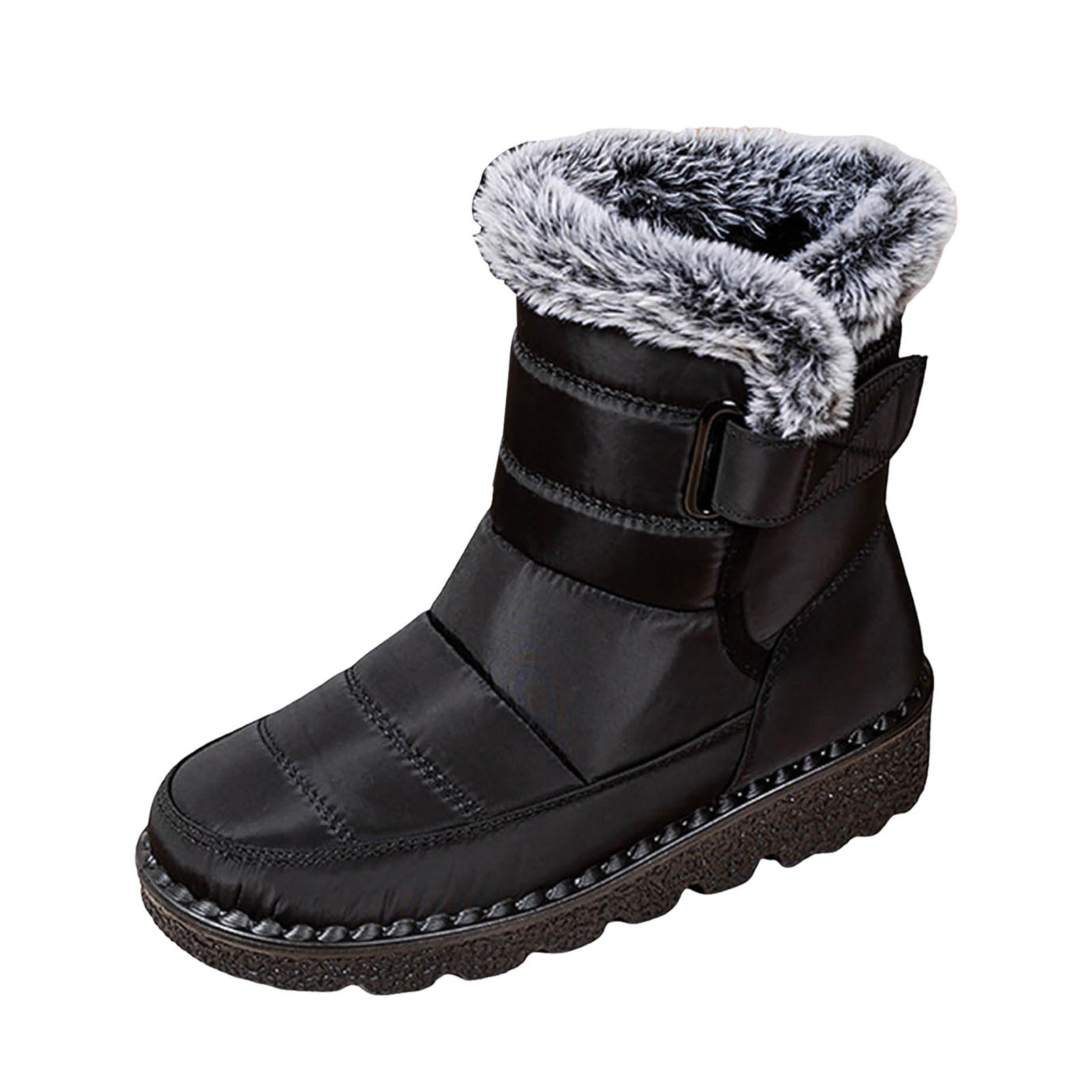 Fukaraa Unisex Winter Snow Boots, Plush Warm Ankle Boots, High-Top ...