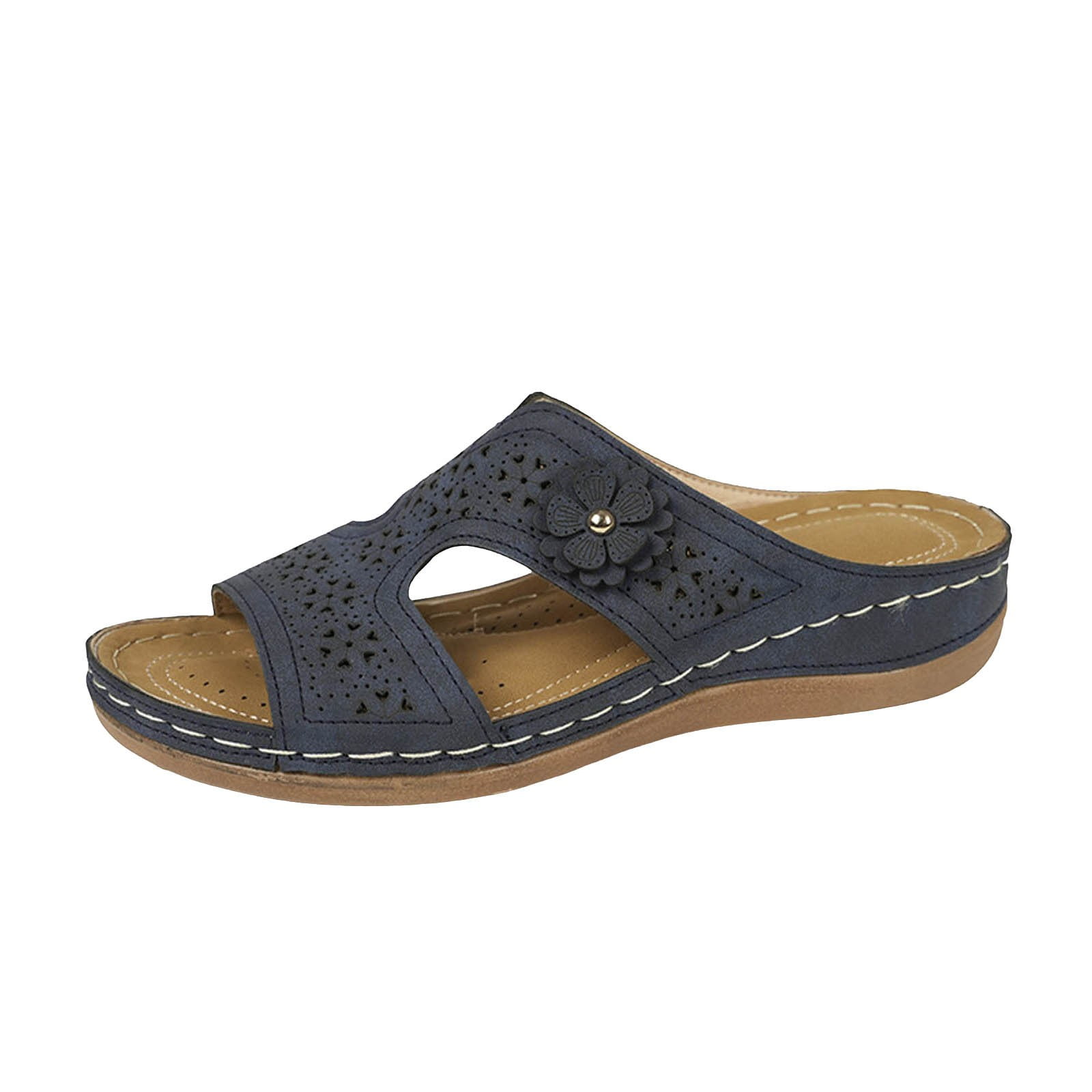 Fukaraa Women's Summer Wedge Sandals Lightweight Rubber Sole Slip-On ...