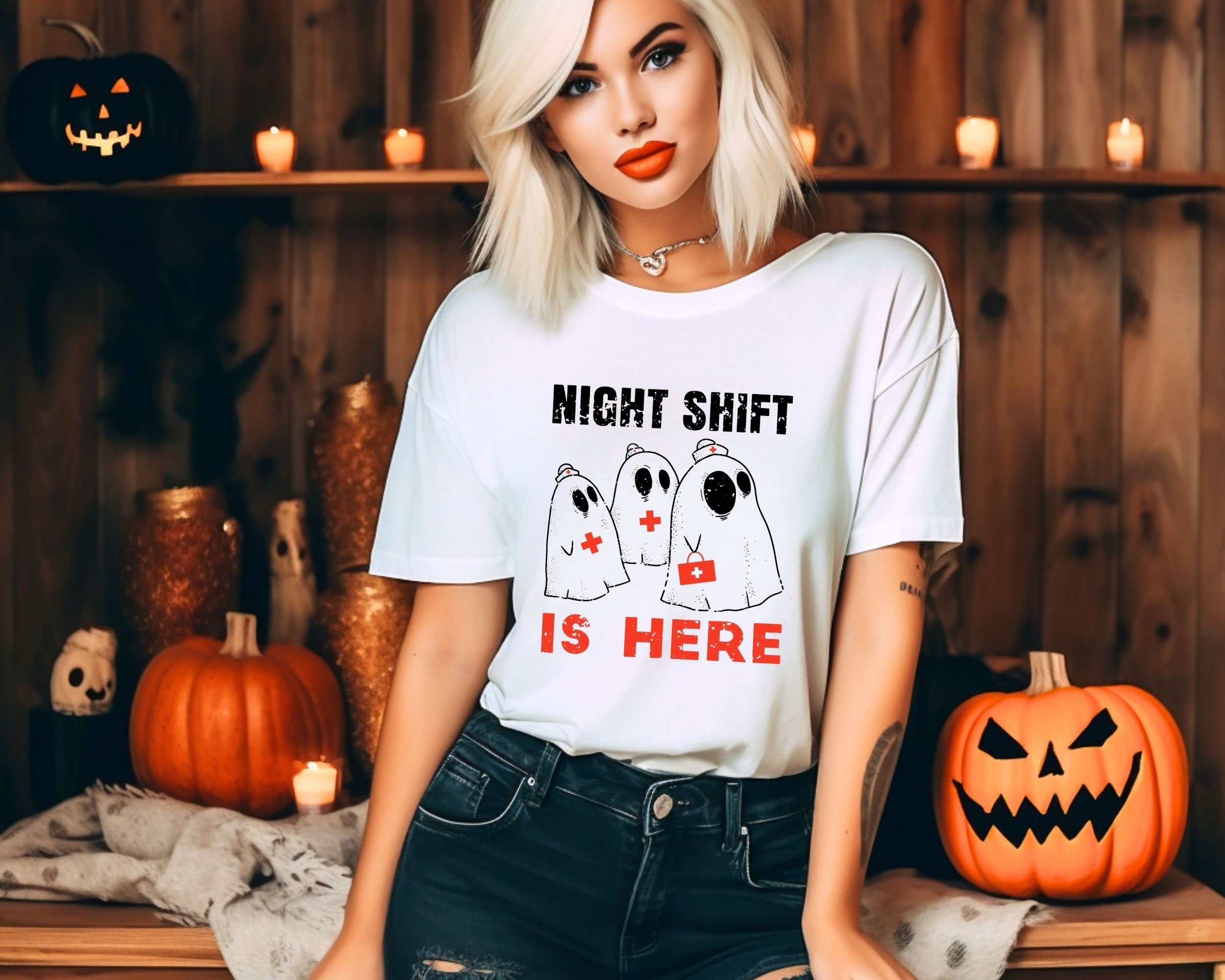 Fukika Night Shift Is Here Halloween Shirt, Nurse Shirt, Halloween ...
