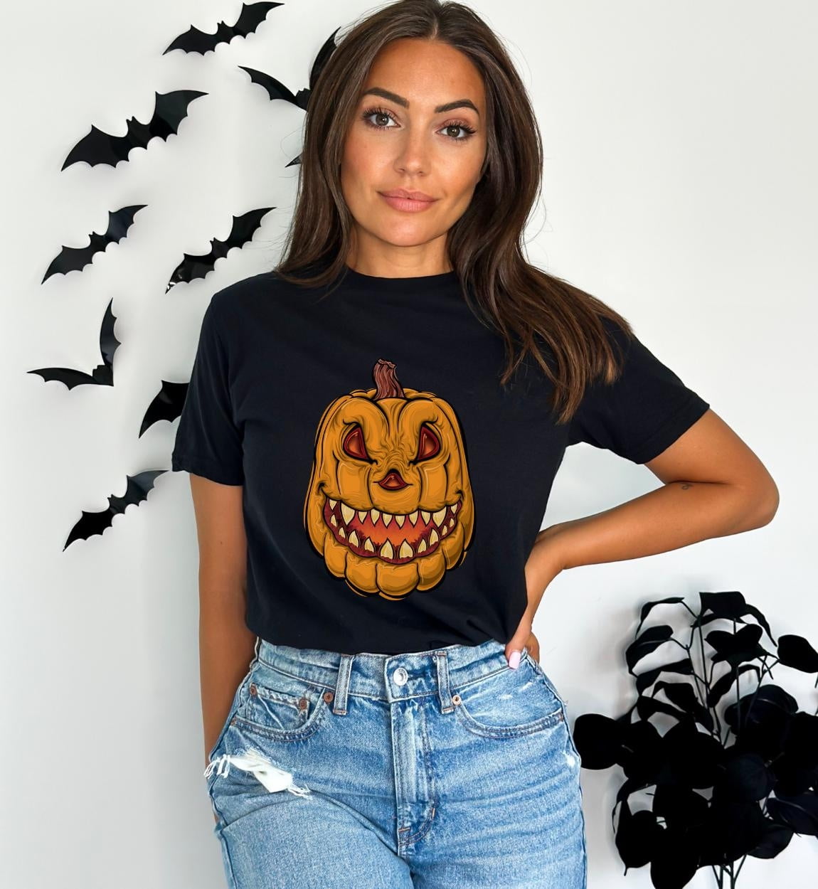 Fukika Orange Pumpkin Shirt,Halloween Party Shirts, Halloween Outfits ...