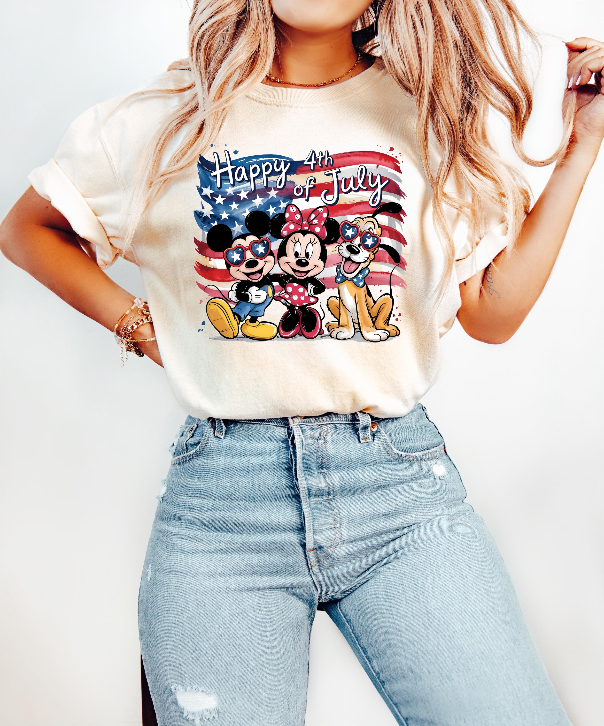 Fukika Retro Mickey Mouse and Friends 4th of July Tee, Disney Freedom ...