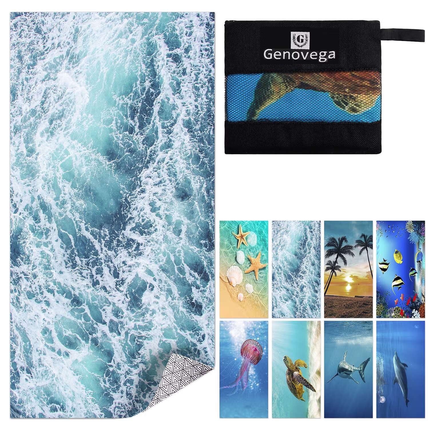 Microfiber Sand-Free Beach Towel, Quick Dry, Ideal for Travel & Camping ...
