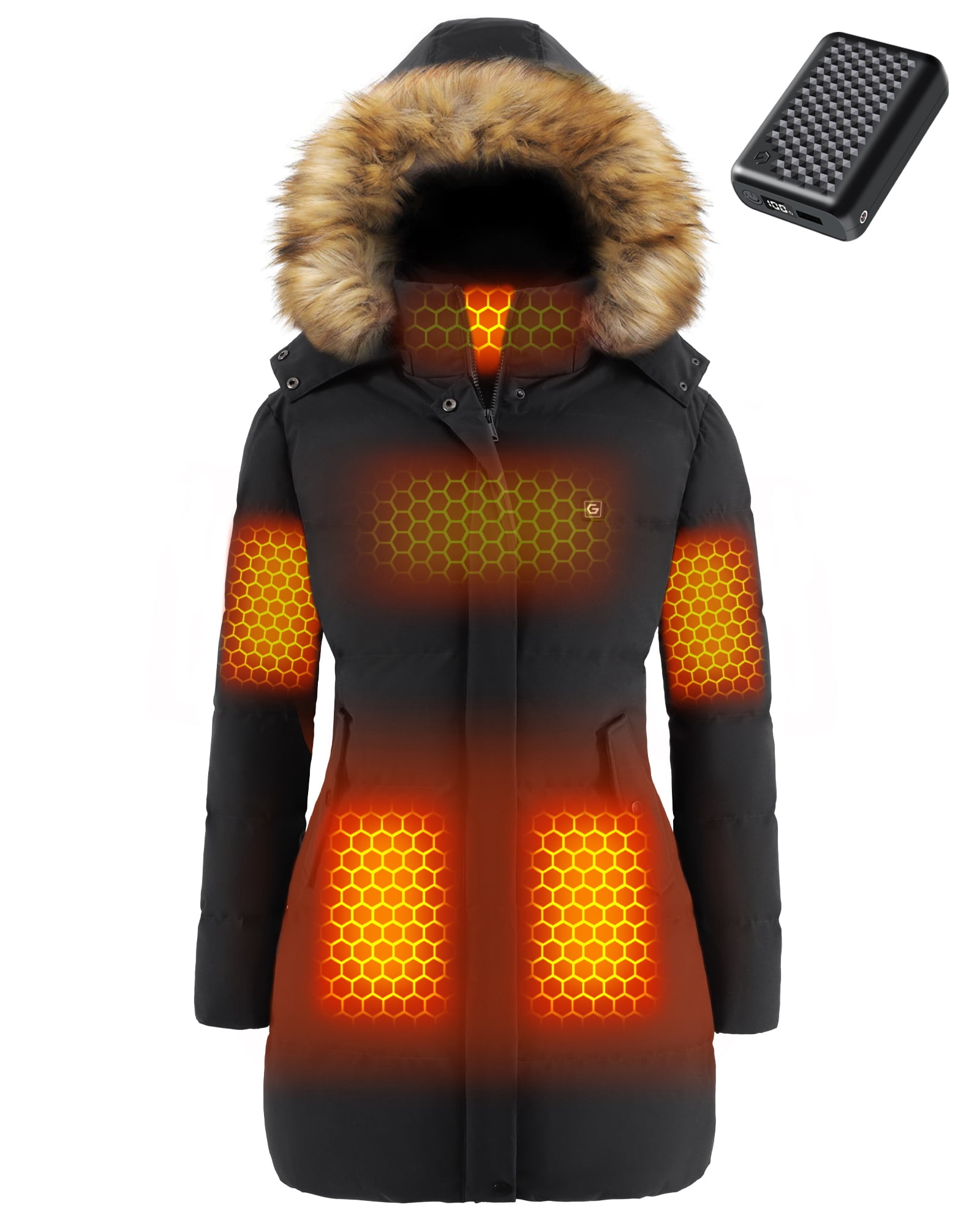 Fuklindy Graphene Heated Jacket for Women with Battery, 12V Fast Charge ...