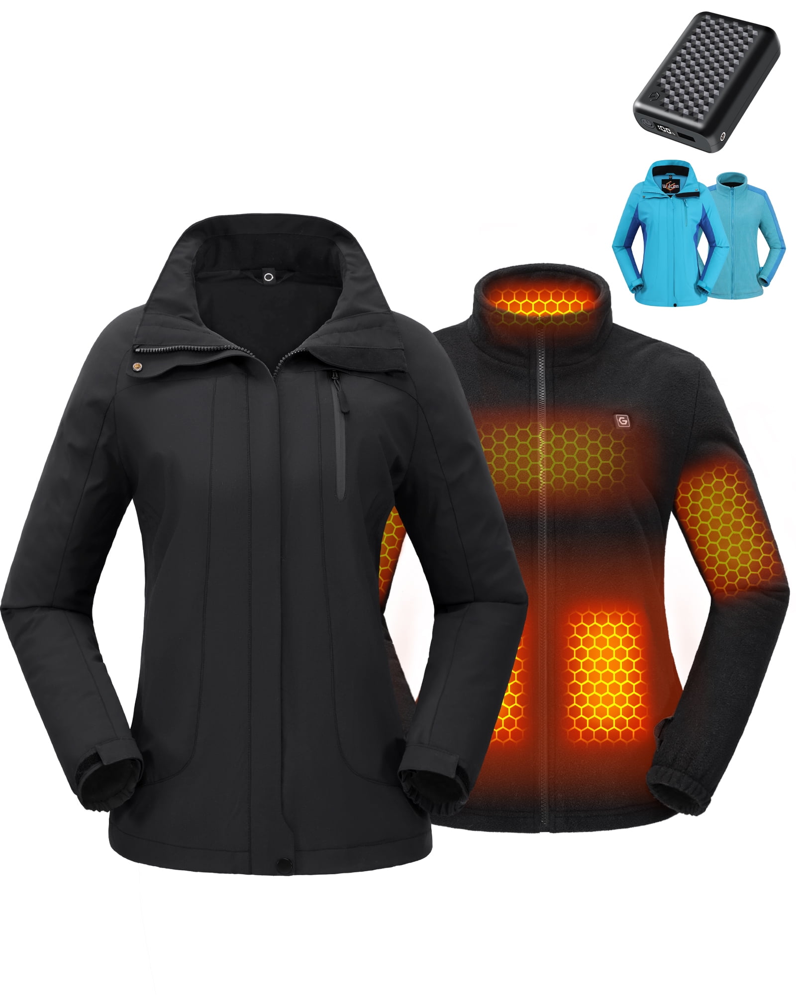 Fuklindy Graphene Heated Jacket for Women with Battery, 12V Fast Charge ...