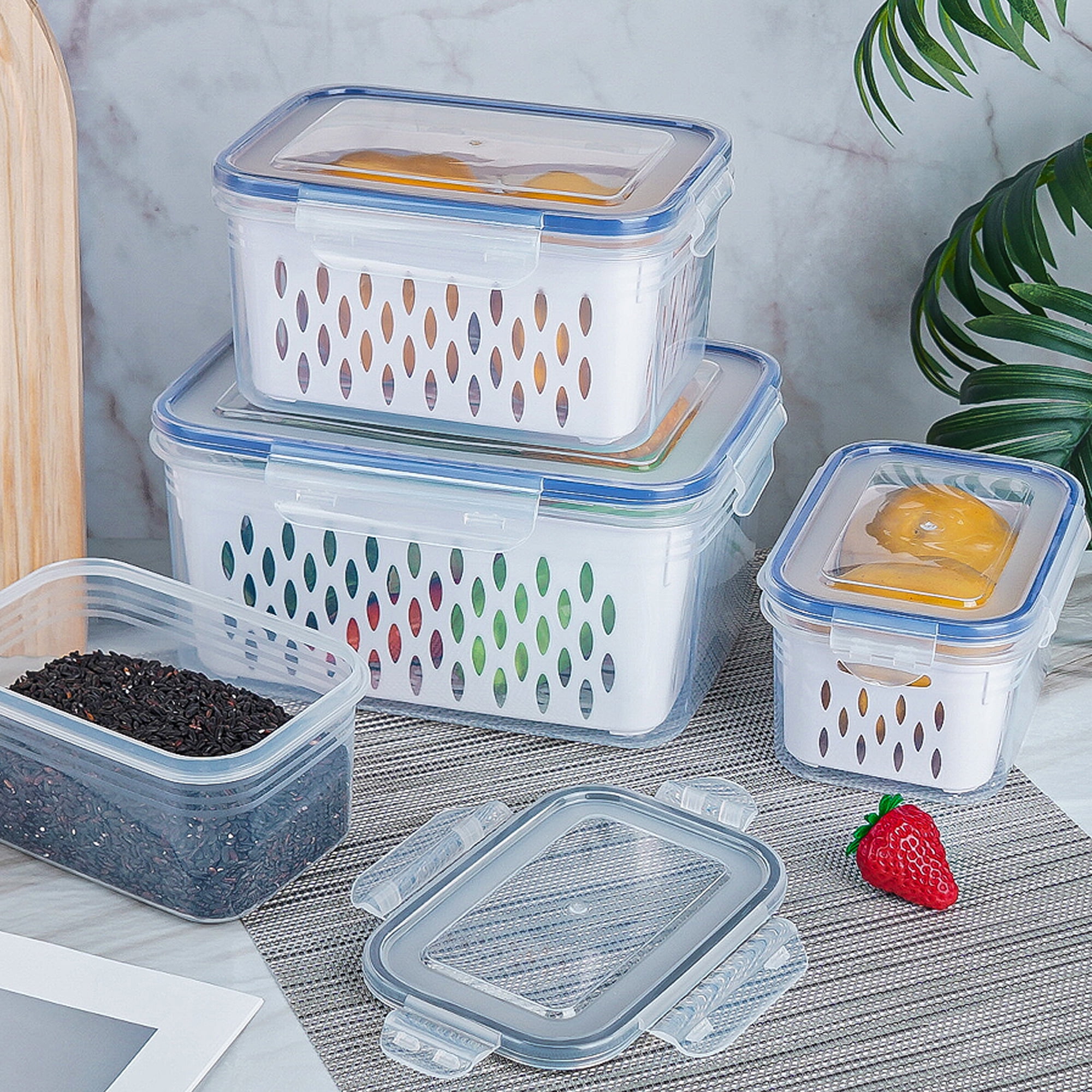 Fukushima Fruit Storage Containers for Fridge, 3 Pack Food Saver with ...