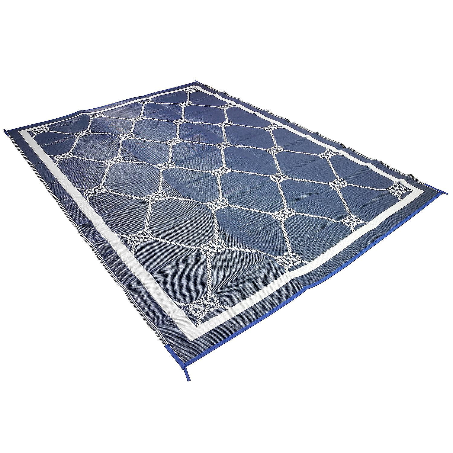 FulTyme RV 6065 Outdoor Patio Mat, Blue/White, 8' x 11' - Walmart.com