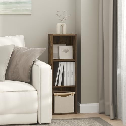 Fulda Book Shelf, 3-Tier Narrow Bookshelf, Bookcase with 10-in Width ...