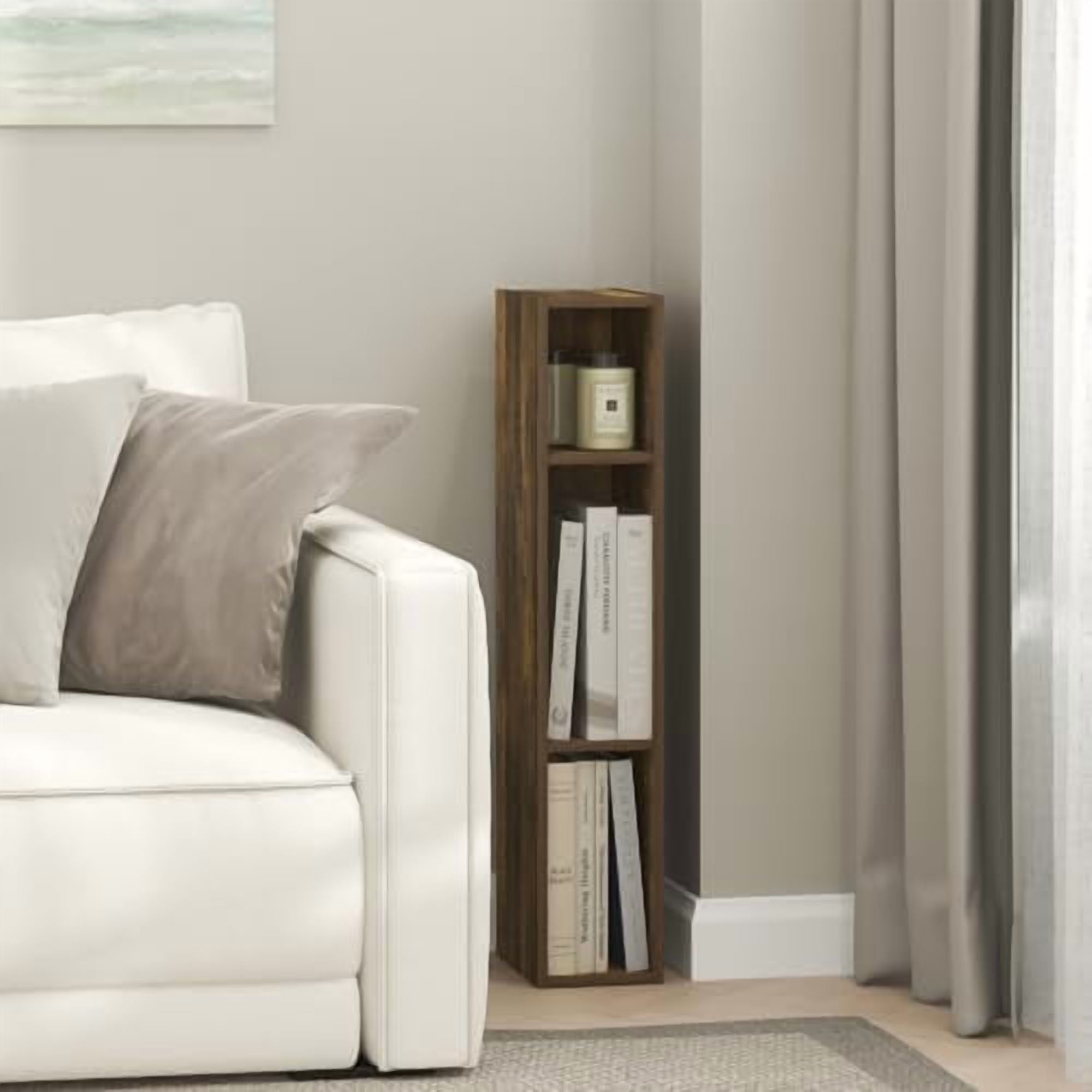 Fulda Book Shelf, 3-Tier Narrow Bookshelf, Bookcase with 6-in Width ...