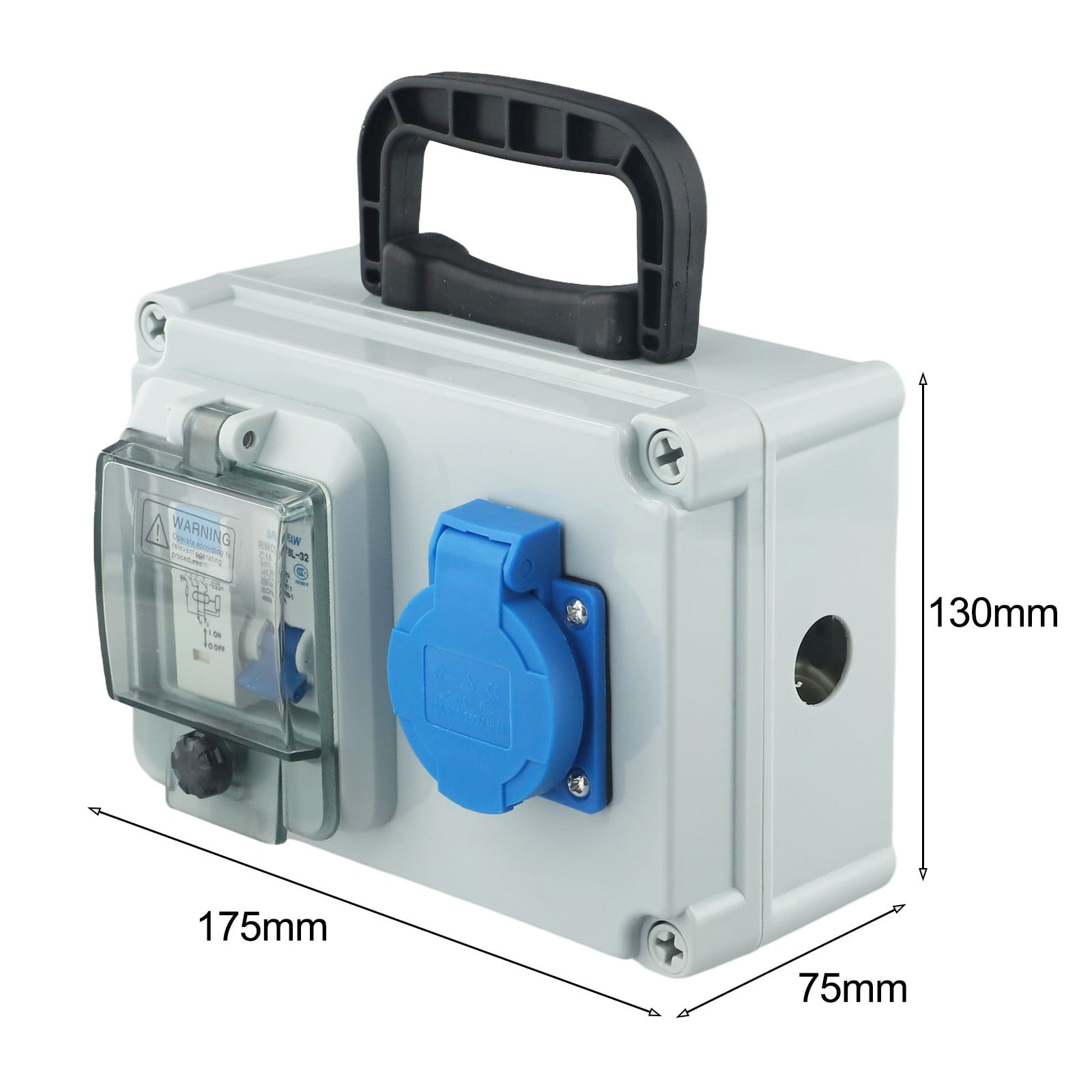 Fule 10-16A 220-250V Portable Outlet Box Wall Mounted Socket Box Single ...