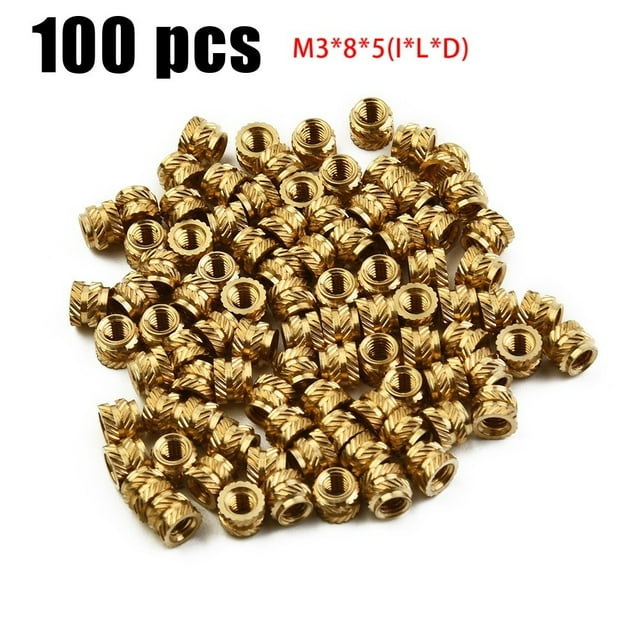 Fule 100PCS Threaded Insert Self-Clinching Nut Brass Internal Thread ...