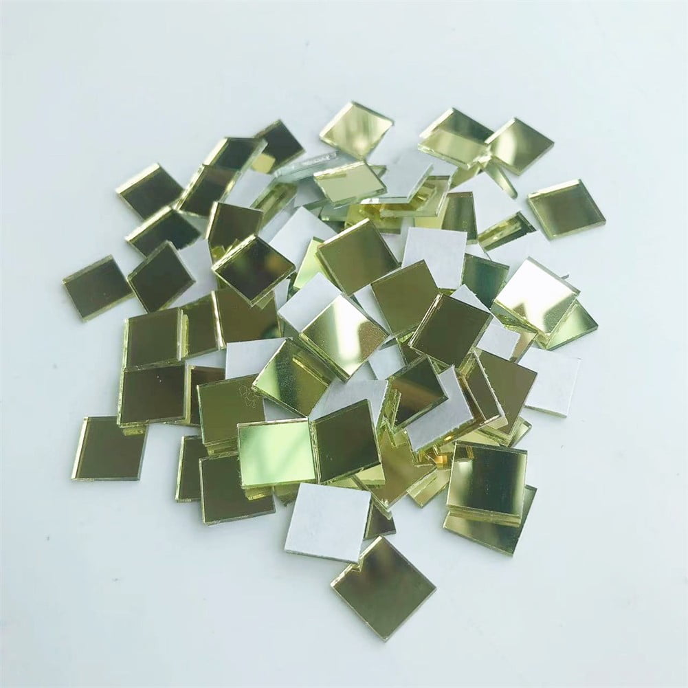 Fule 100pcs 10X10MM DIY Disco Ball Glass Mirror Stickers Self-adhesive ...