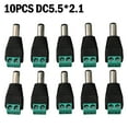 Fule 10PC Male DC Power Plug 5 5 X 2 1MM Adapter Connector Easy To ...