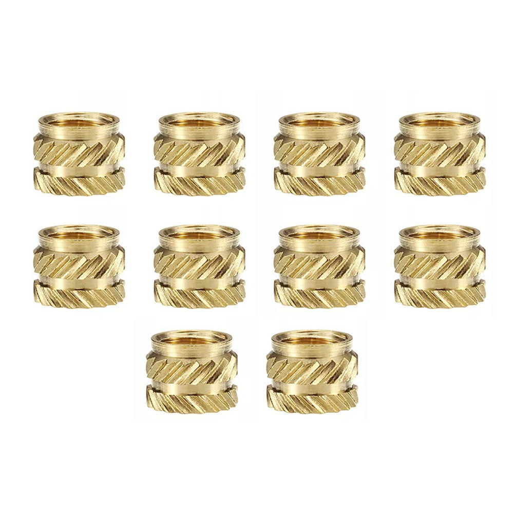 Fule 10Pcs Threaded Brass Inserts Metal Heat Set M2-M6 Screw Inserts ...