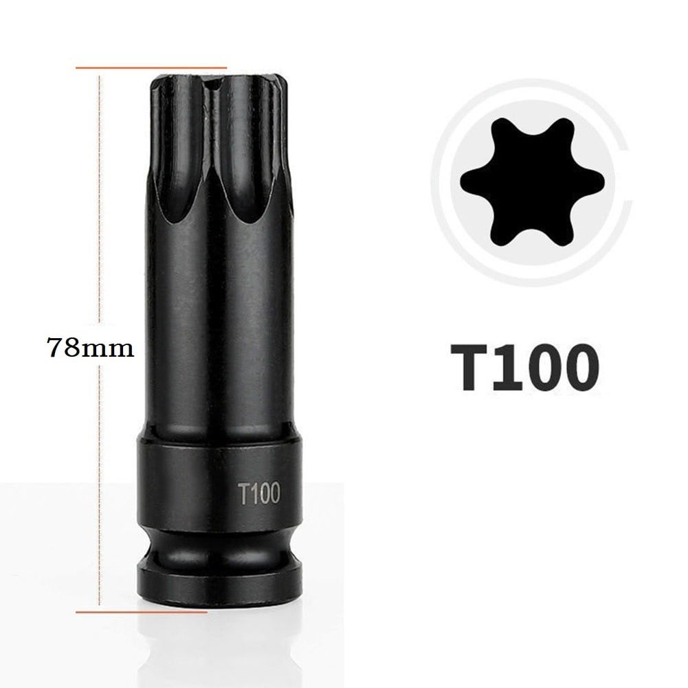 Fule 1PC 1/2inch Hex Torx Screwdriver Bit Impact Drive Socket Adapter Head T20-T100 - Walmart.com