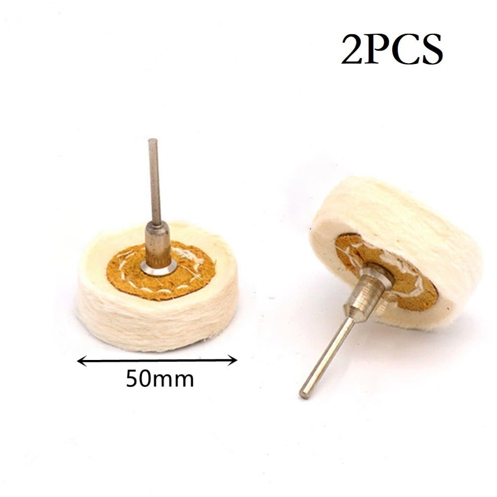 Fule 2 Pcs Polishing Bit Buffing Wheel 2inch 50mm Cloth/wool T Style ...