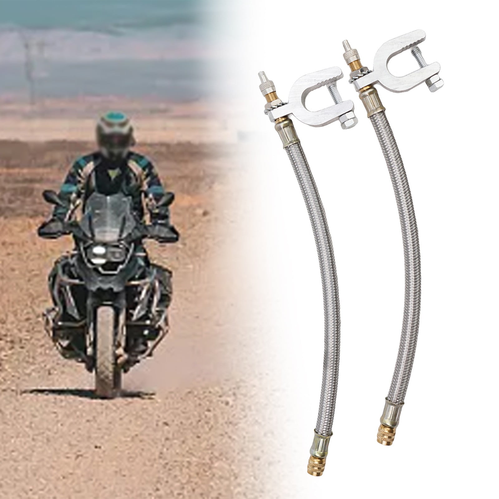 Fule 2 Pieces Dual Wheel Valve Stem Extender Extention 9.8 Stainless ...