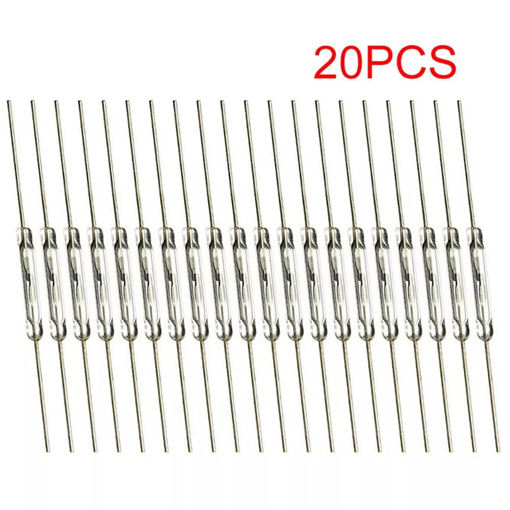 Fule 20PCS Magnetic Glass Reed Switch 2 x14 mm Normally Open N/O 2-Pin ...