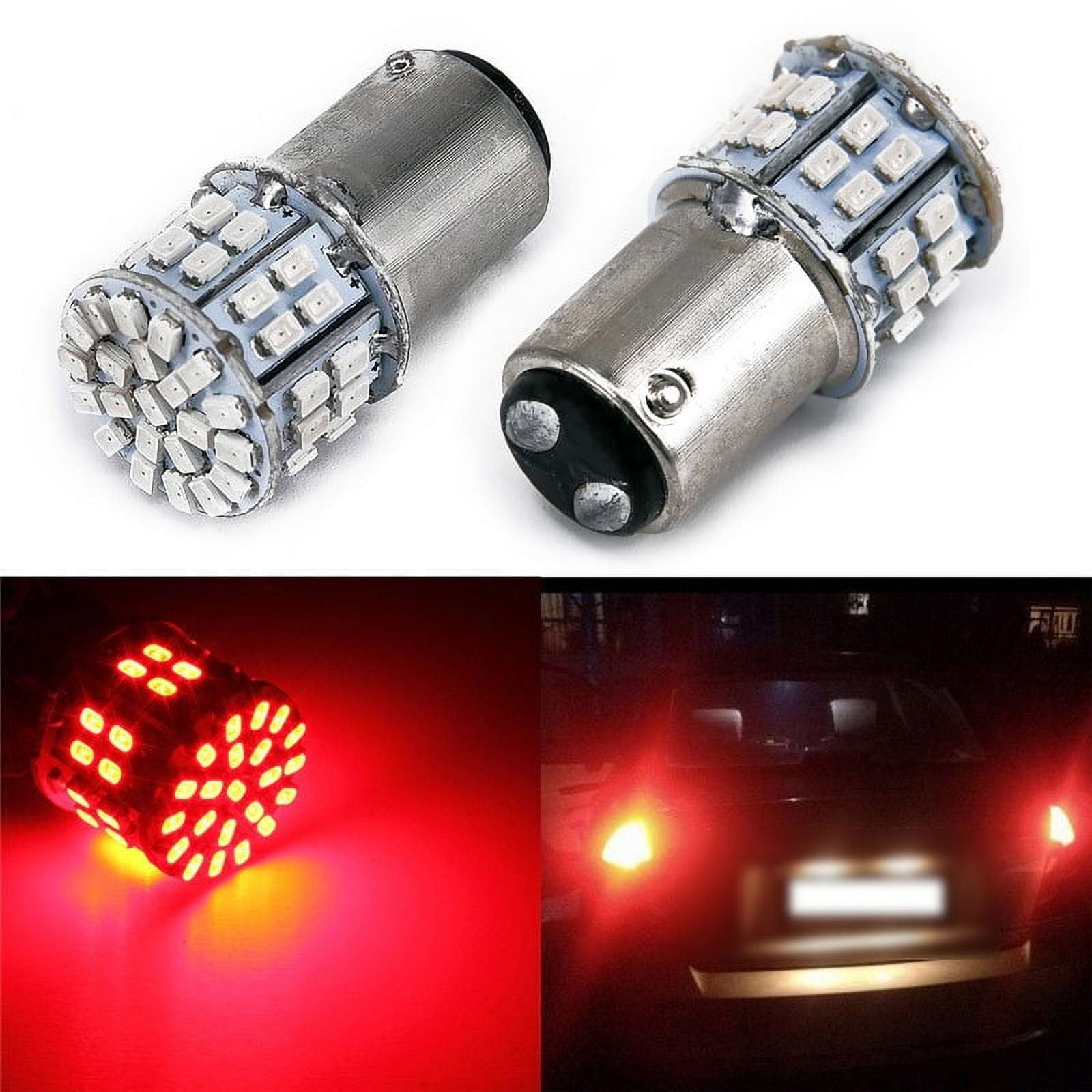Fule 2Pcs Set 12V Car Brake Lamp 1157 BAY15D Tail Light 50-SMD LED Red ...