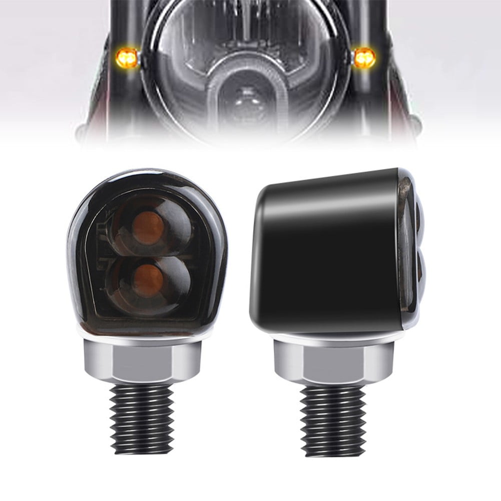 Fule 2X LED Motorcycle Turn Signals Indicator Amber Blinker Light Lamp ...