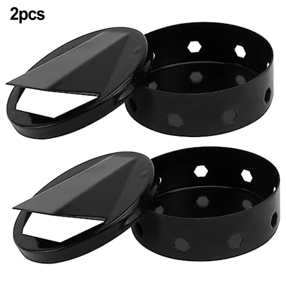 Fule 2pcs Boxes Smoker Box Outdoor Grill Box for Gas Grill Round Tray ...