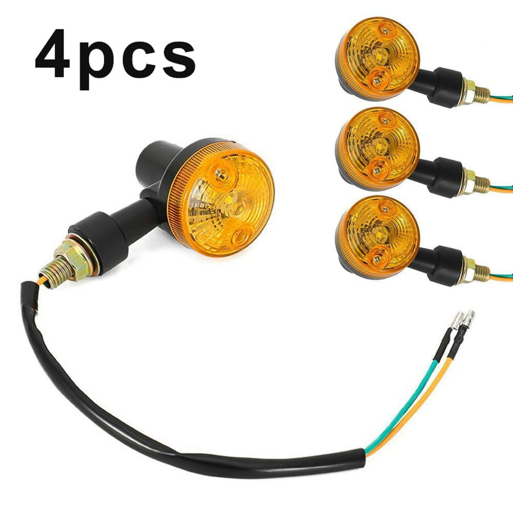 Fule 4Pcs Motorcycle Flasher Turn Signals Light Amber Indicator 12V ...