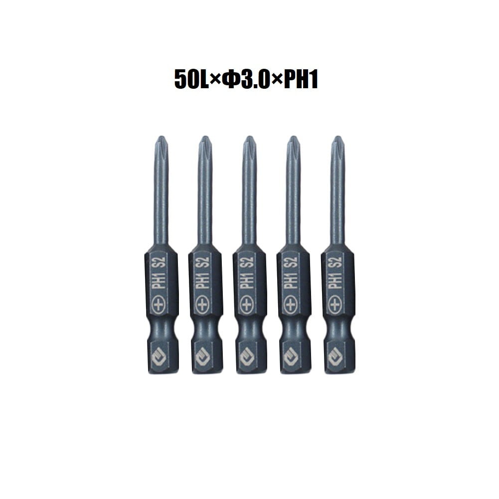 Fule 5pcs 50mm Blue Magnetic Cross Screwdriver Bits Set Electric ...
