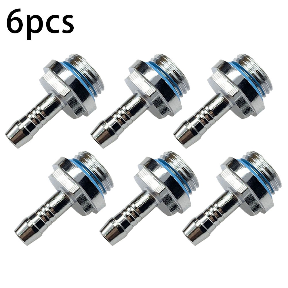 Fule 6PC Water Cooling Barb Fitting 2-Touch Fitting G1/4 Thread Hose ...