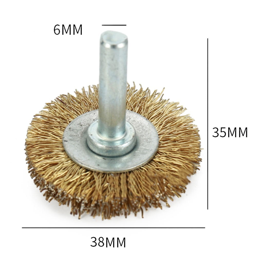 Fule 6mm Shank Copper Plating Stainless Steel Wire Wheel Brush Grinder ...