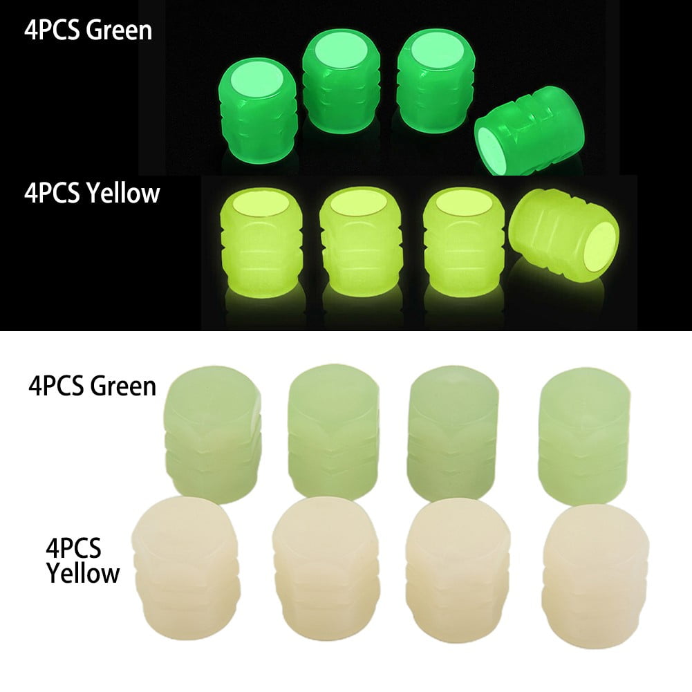 Fule 8pcs Valve Cap Universal Fluorescent Luminous Tire Valve Stem ...