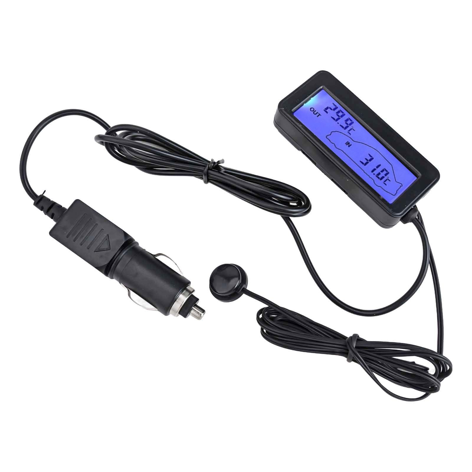 Fule Car Interior Gauge Meter Car Thermometer Digital LCD Gauge Meter ...