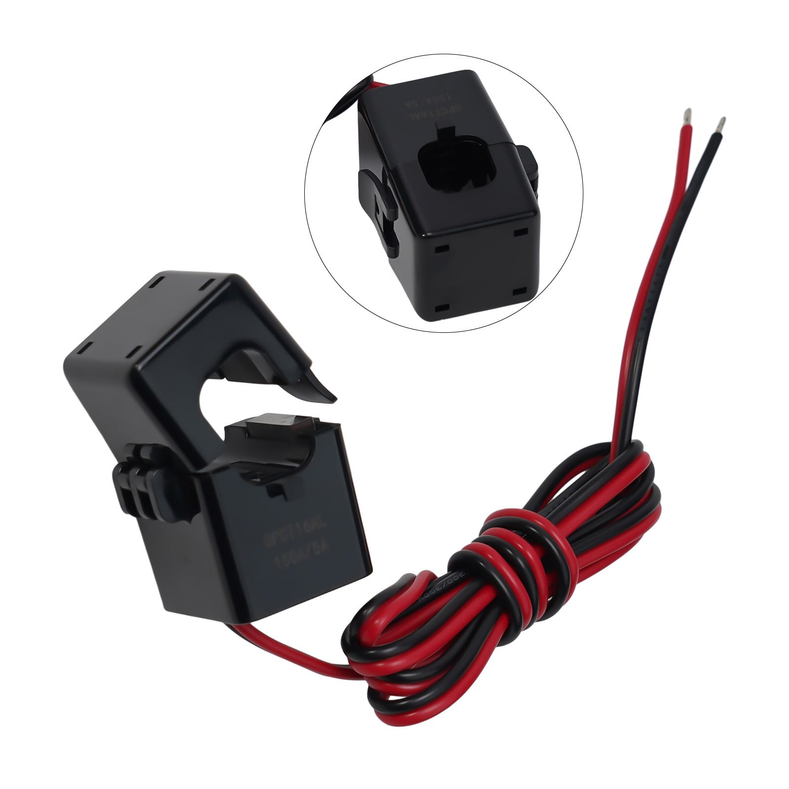 Fule Clamp Current Transformer Sensor 100cm 50-60HZ 5A Black Car ...